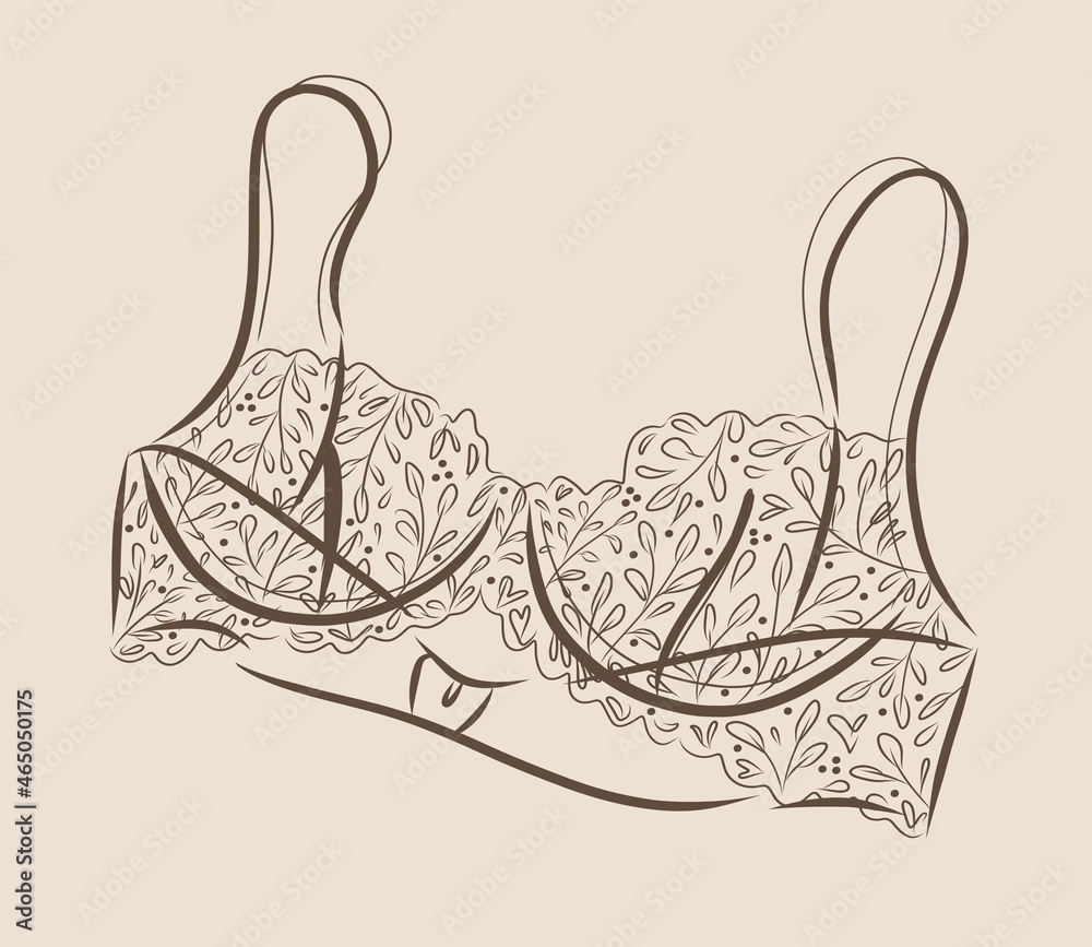 Female fashion lingerie. Sexy lacy lingerie element. Stock Illustration ...