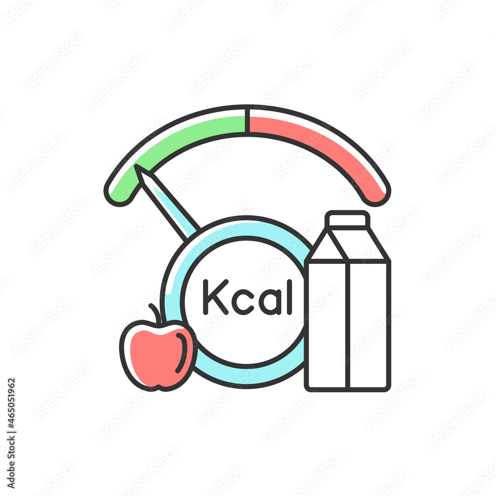 Vetor de Insufficient calories consumption RGB color icon. Inadequate ...