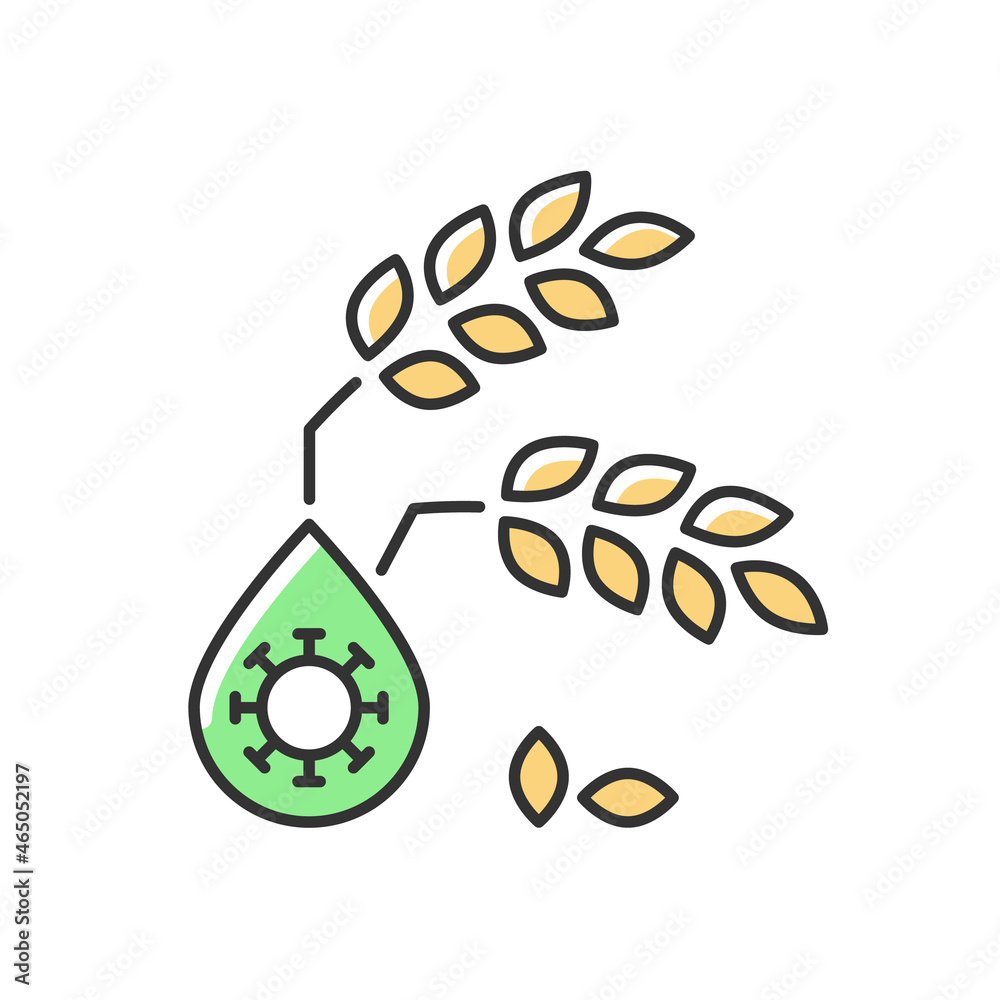 Unsafe water RGB color icon. Polluted water leads to harvest damage and ...