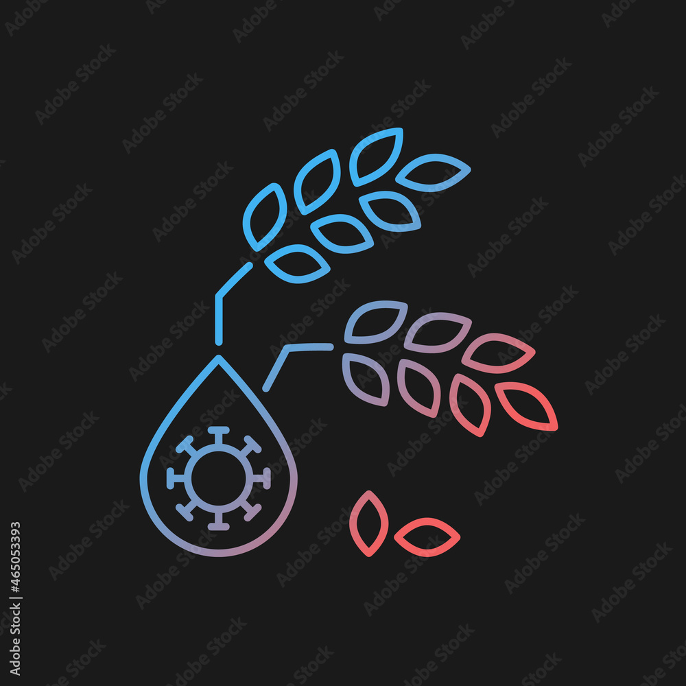 Unsafe water gradient vector icon for dark theme. Food insecurity and ...