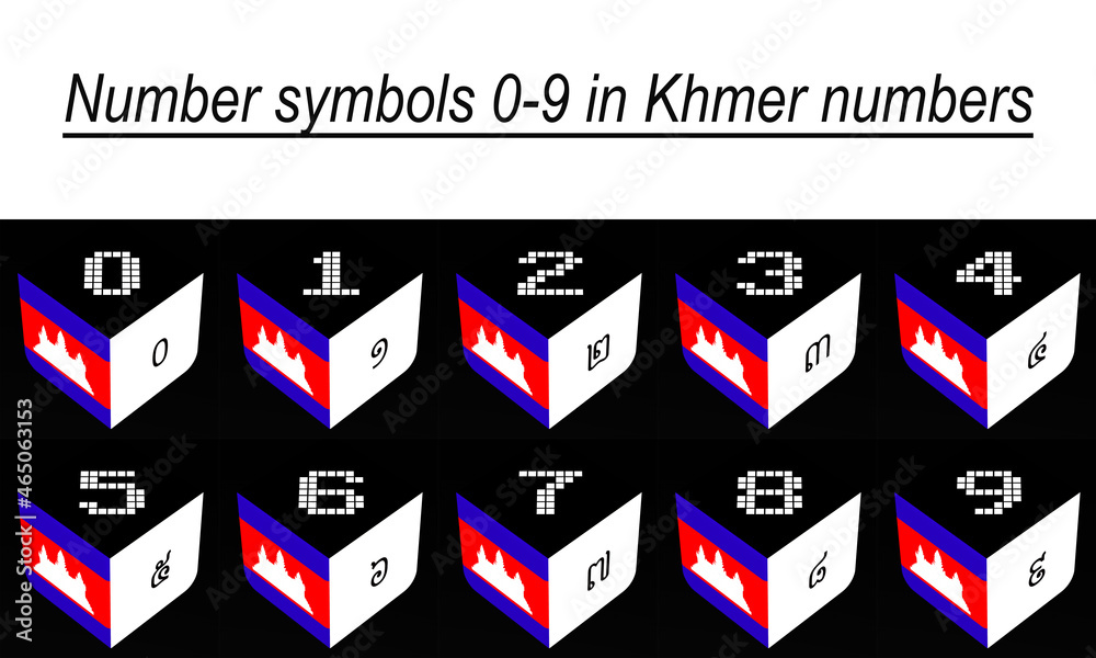 Number symbols 0-9 in Khmer numbers Stock Illustration | Adobe Stock