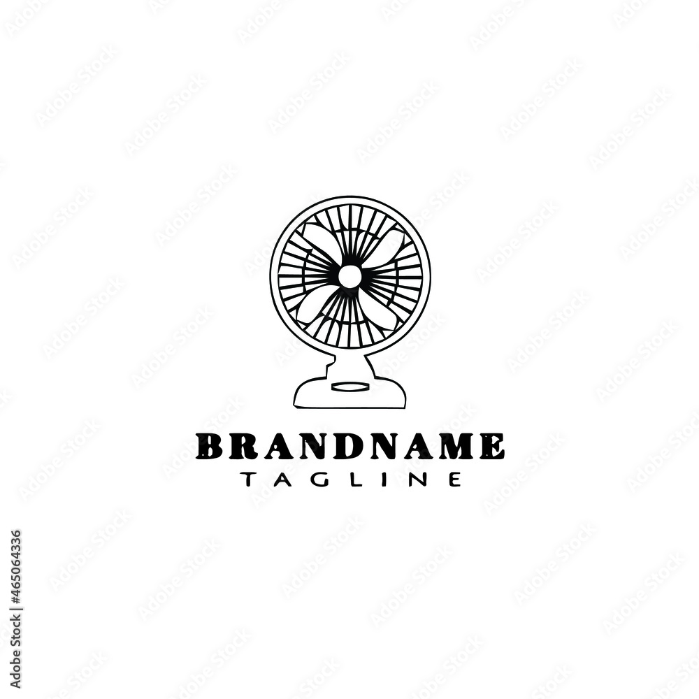 ceiling fan cartoon logo simple template icon black isolated vector ...