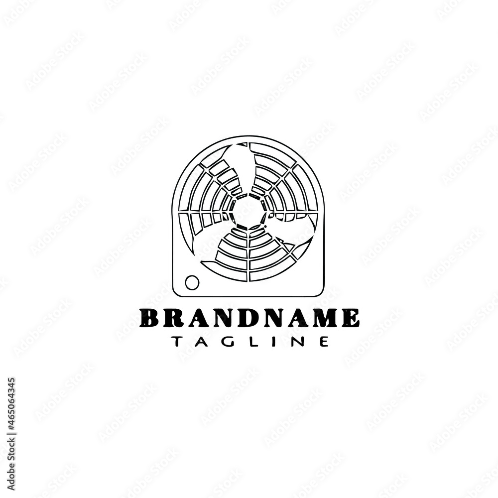 ceiling fan cartoon logo design simple icon black isolated vector ...