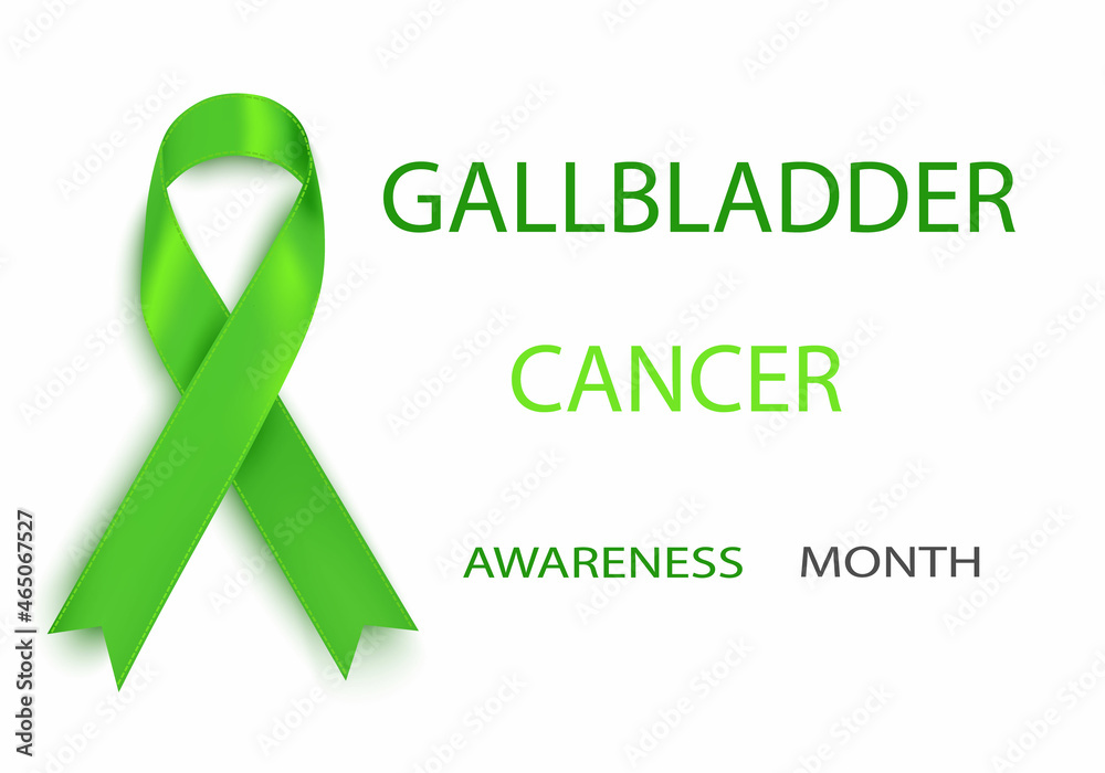 Vector illustration of the gallbladder cancer awareness tape, isolated ...