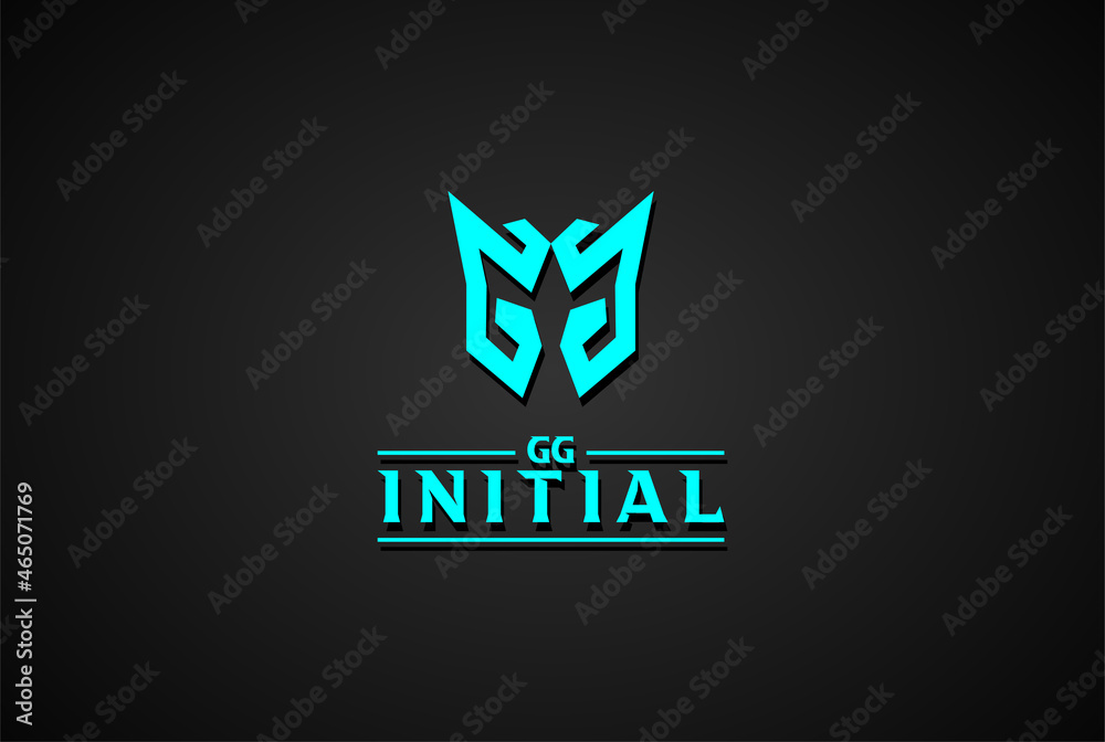 Initial Letter GG like Robot Head Face for Gaming Sport Logo Design ...
