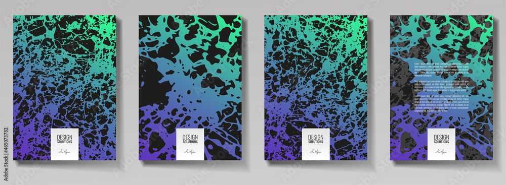 Abstract backgrounds set. Bright color scheme, vector illustration ...