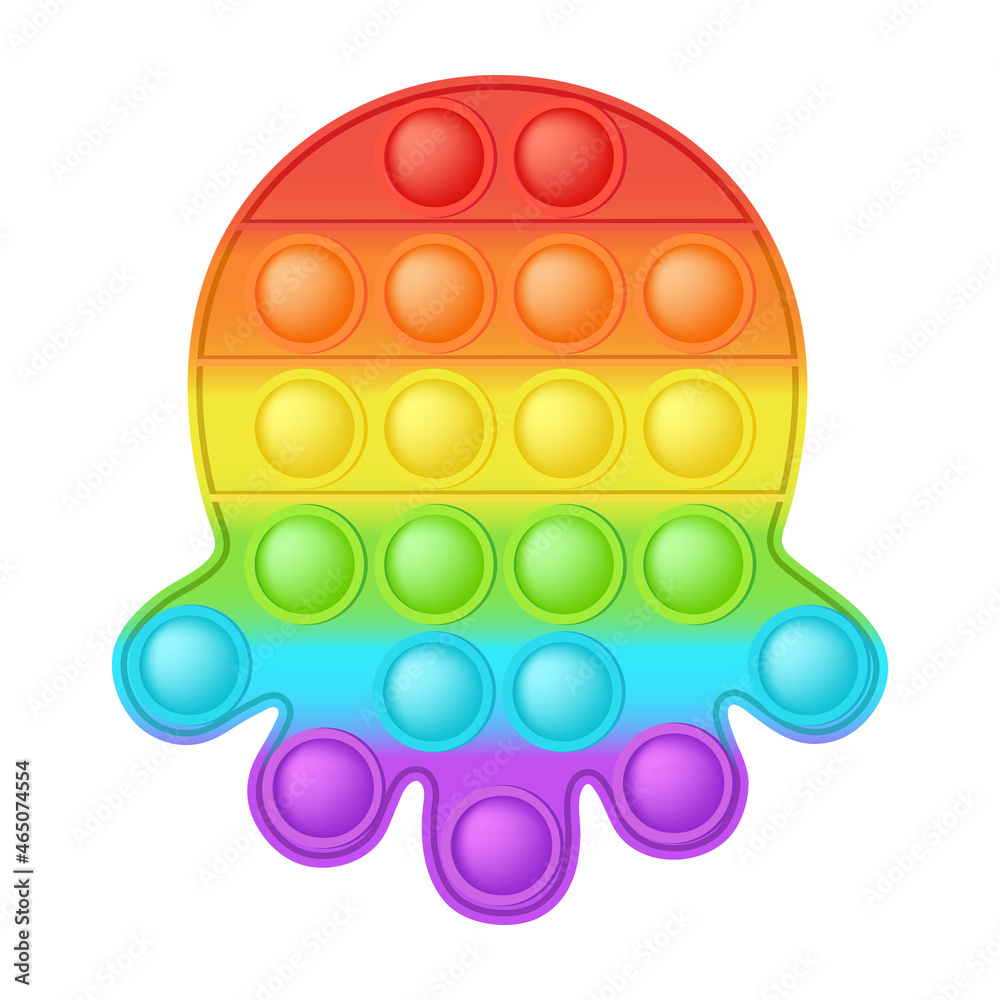 Popit figure octopus as a fashionable silicon toy for fidgets ...