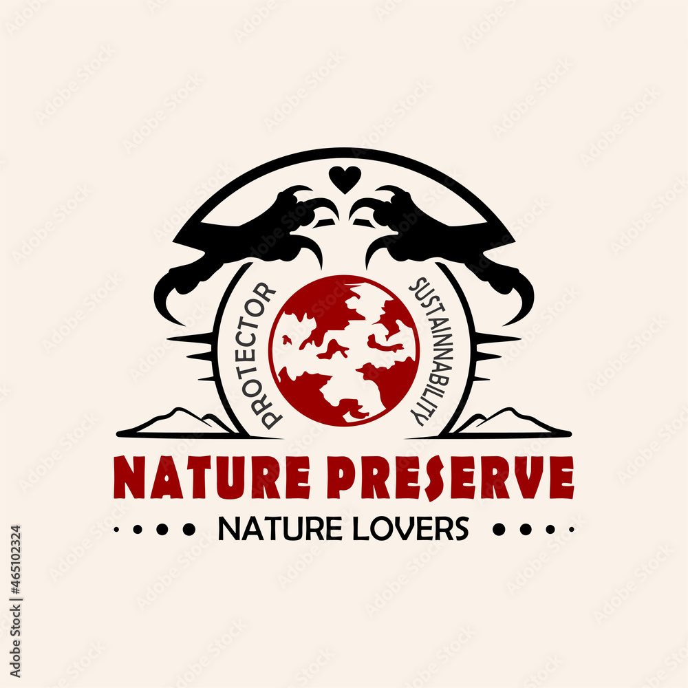 nature reserve logo, nature lover logo in vintage style. illustration ...