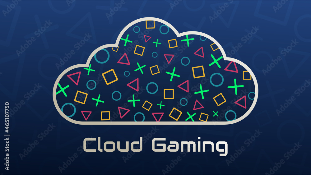 Cloud gaming concept, modern technologies. Vector illustration of a ...