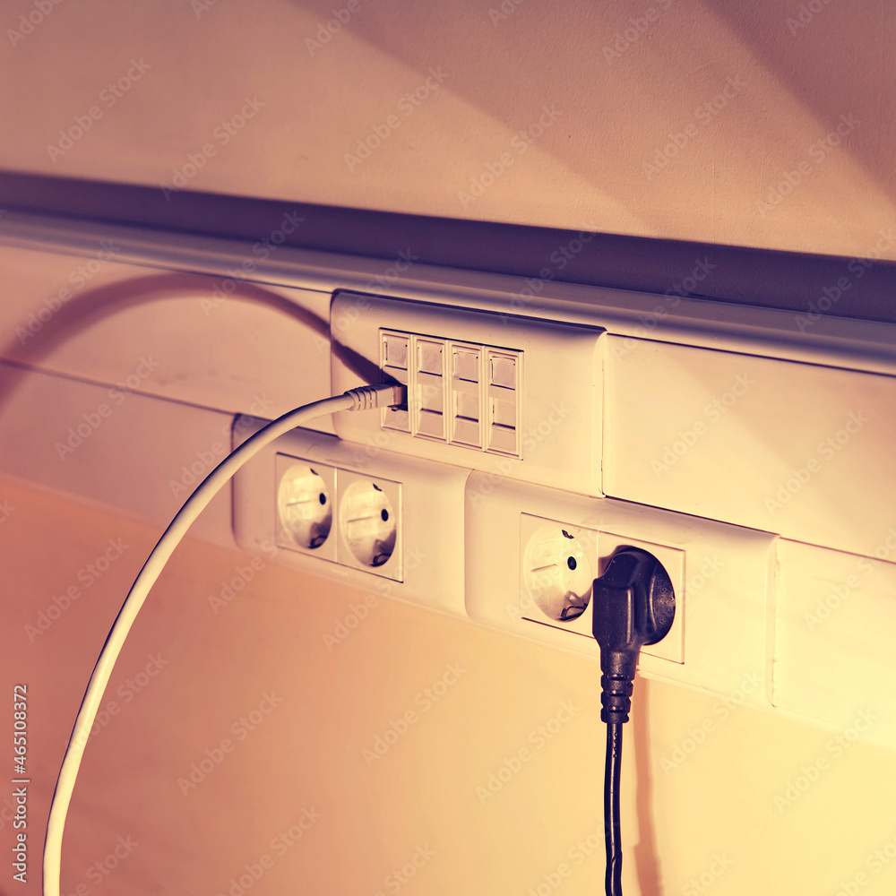 Illegal connection to a computer network in the office Stock Photo ...