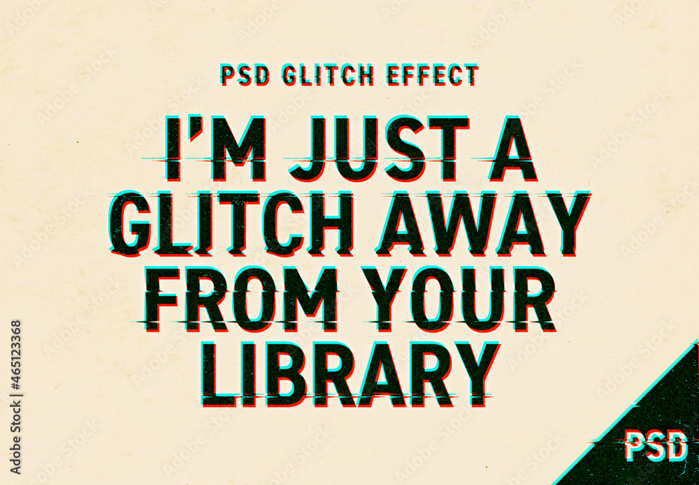 Glitched Text Effect Stock Template | Adobe Stock