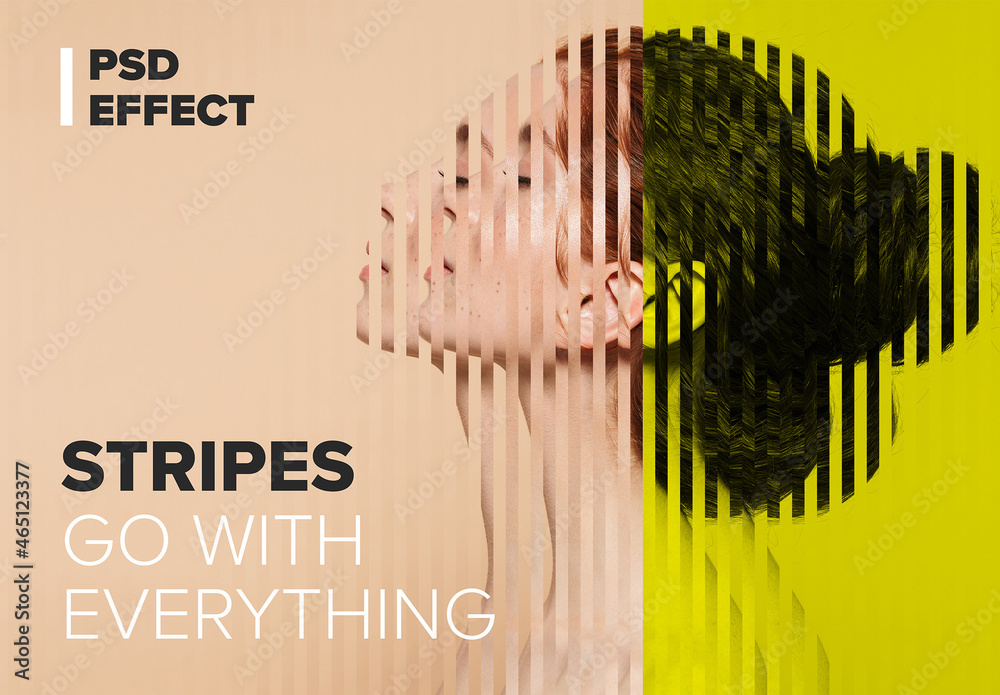Striped Photo Effect Stock Template | Adobe Stock
