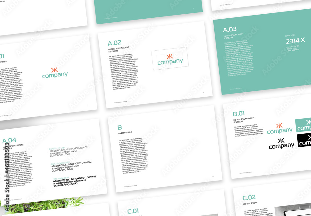 Clean and Simple Brand Book Guidelines Stock Template | Adobe Stock