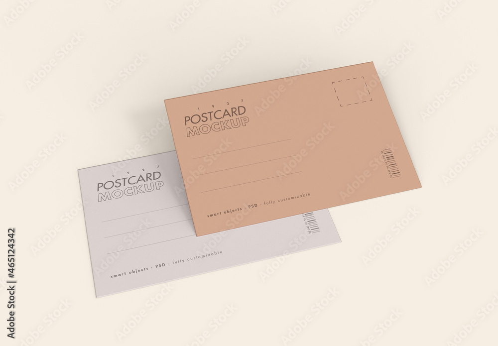 Two Business Postcards Mockup Stock Template | Adobe Stock