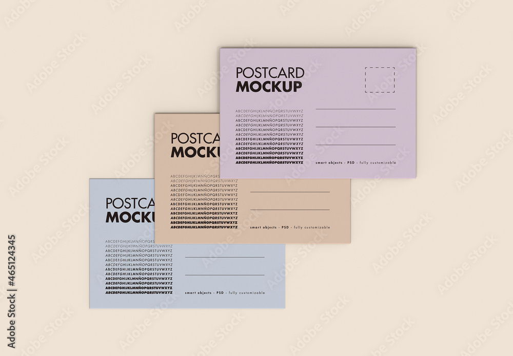 Three Postcard Mockup Stock Template | Adobe Stock