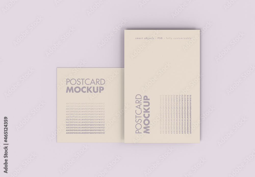 Two Branding Postcards Mockup Stock Template | Adobe Stock