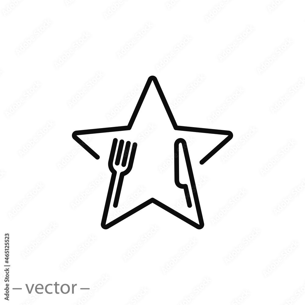 superfood icon, experience catering, food rating, fork knife with star ...