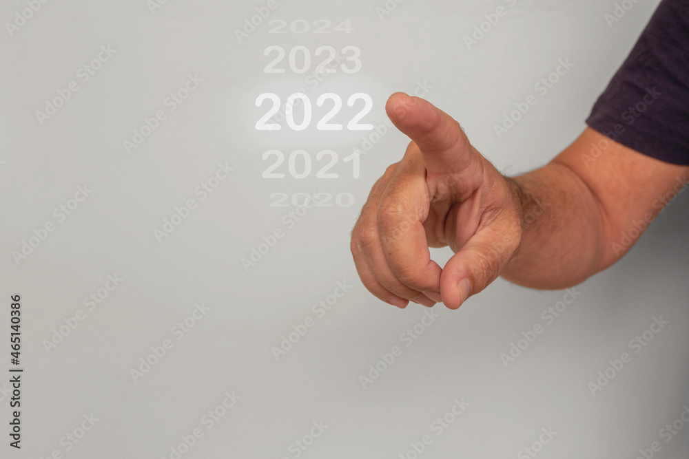 Finger pointing to the passing of the years Stock Photo | Adobe Stock
