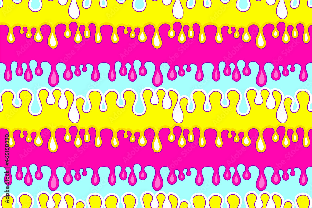 Seamless dripping background. Funny cartoon wallpaper. Trippy rainbow ...