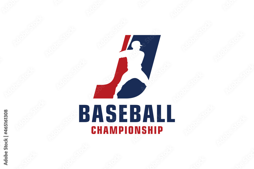 Letter J with Baseball Logo Design. Vector Design Template Elements for ...
