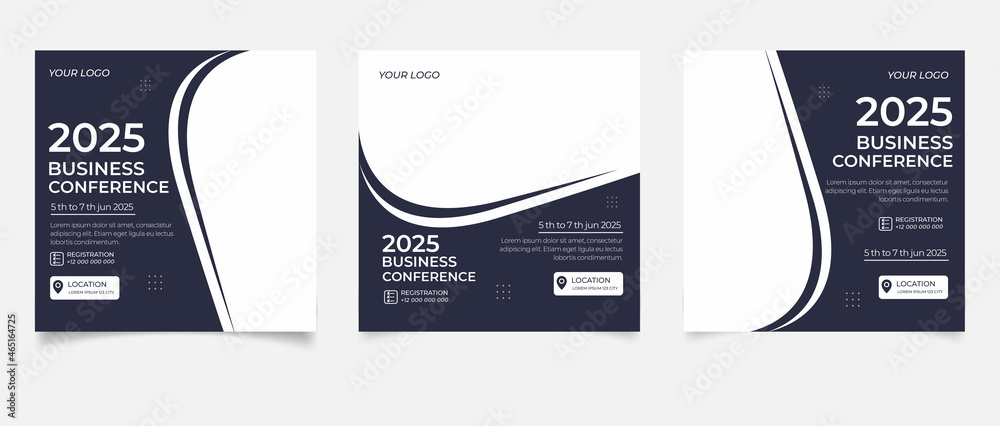 Business conference meeting social media post banner design template ...