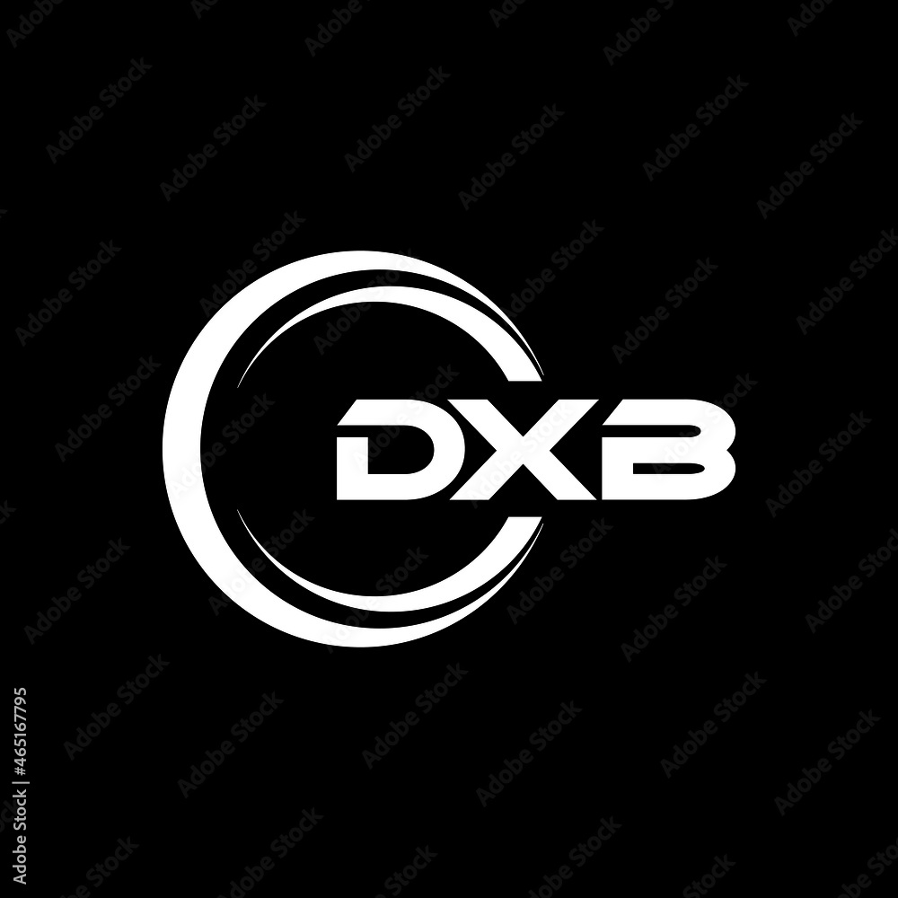 DXB letter logo design with black background in illustrator, vector ...