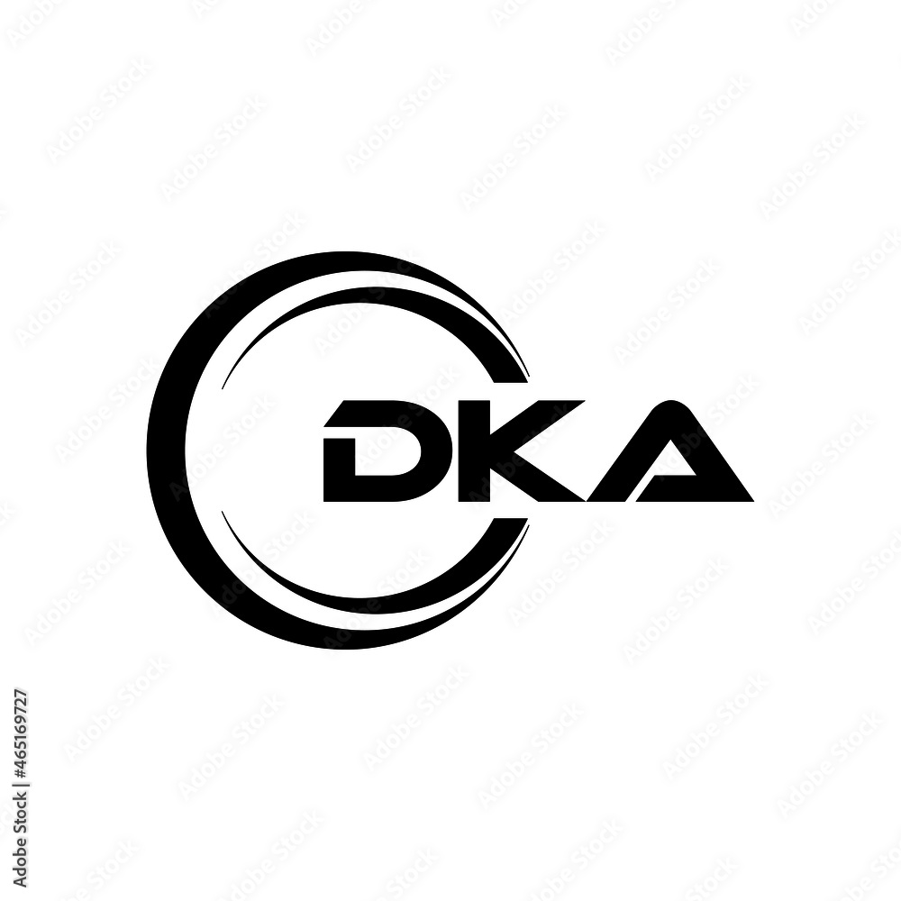 Vecteur Stock DKA letter logo design with white background in ...