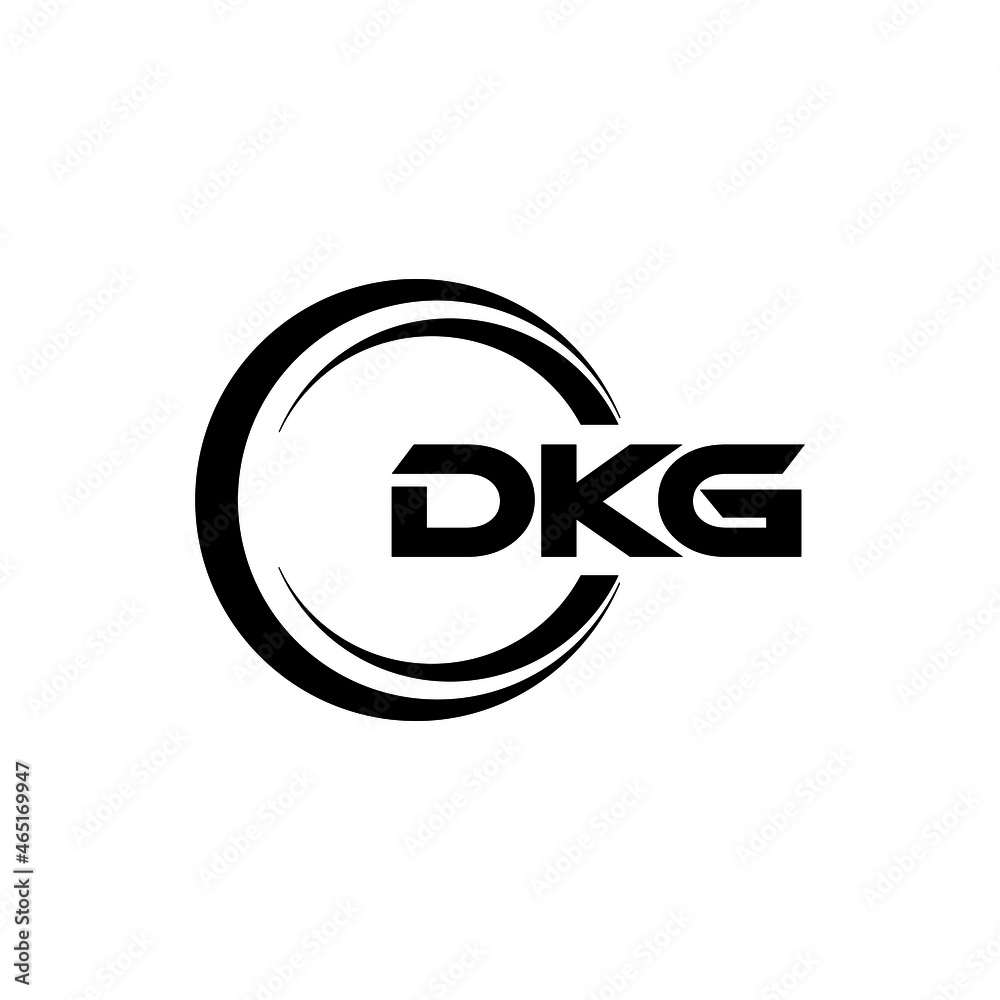 DKG letter logo design with white background in illustrator, vector ...