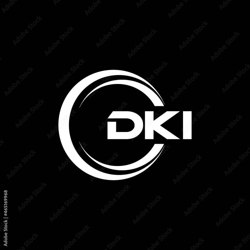 DKI letter logo design with black background in illustrator, vector ...