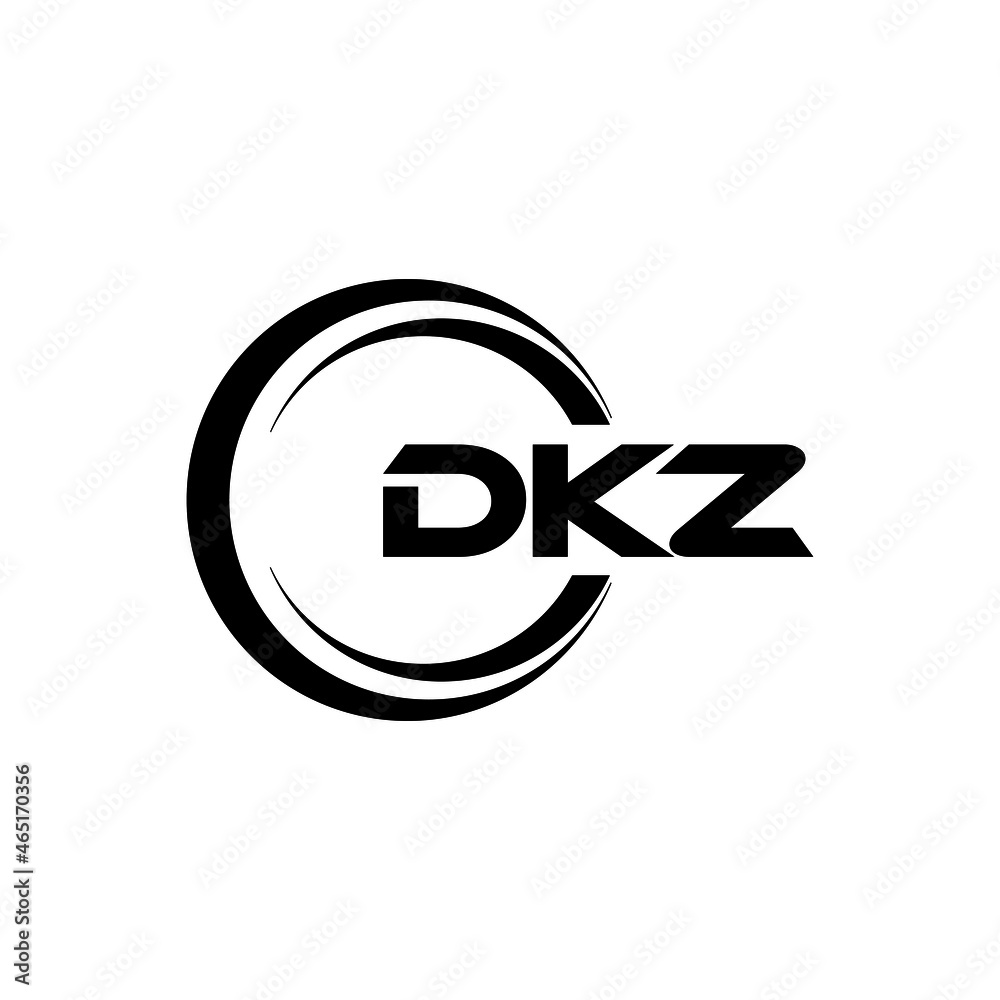 DKZ letter logo design with white background in illustrator, vector ...