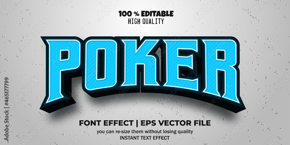 Editable font effect poker text style Stock Vector | Adobe Stock