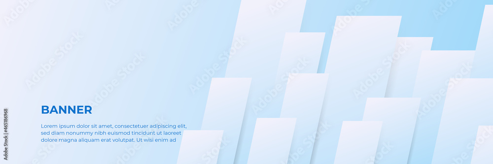 Abstract blue banner design with blue geometric background. Vector ...