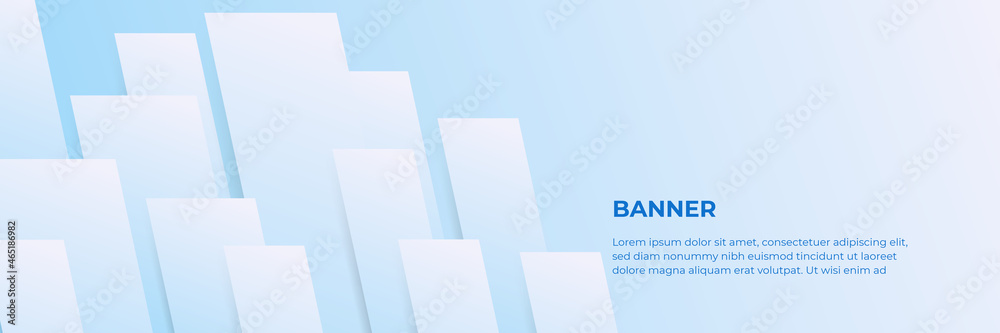 Abstract blue banner design with blue geometric background. Vector ...