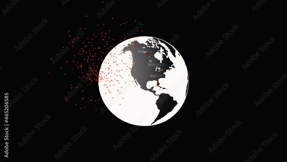 Rotation planet. Earth globe. World map design. Stock Video | Adobe Stock