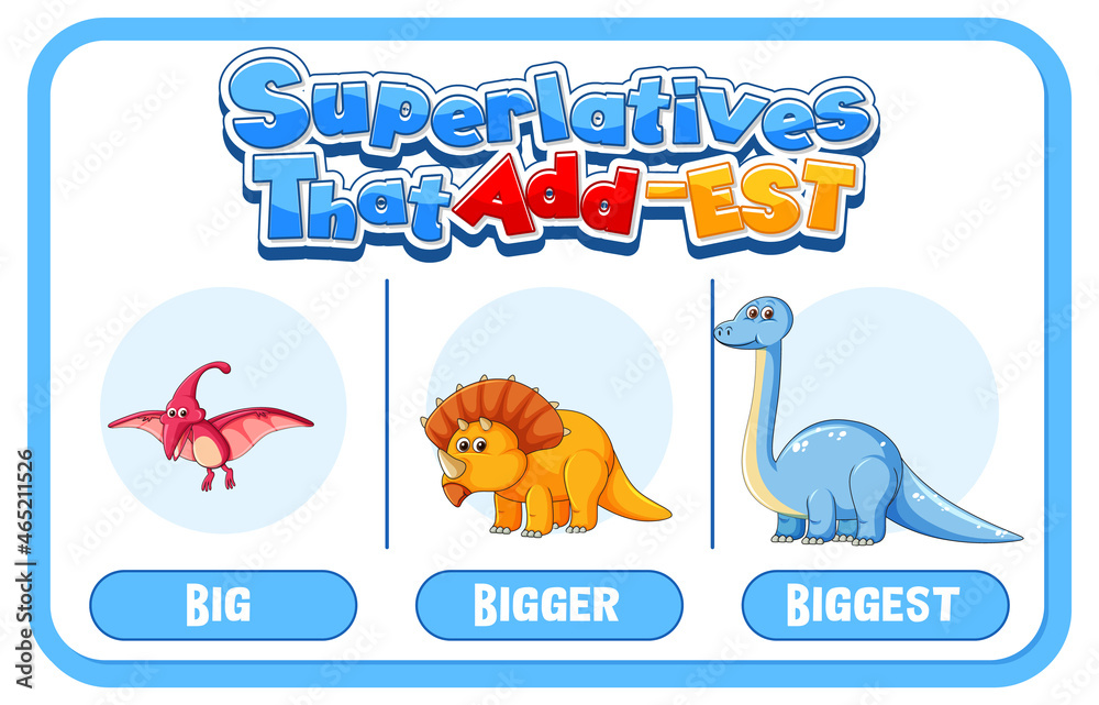 Comparative and Superlative Adjectives for word big Stock Vector ...