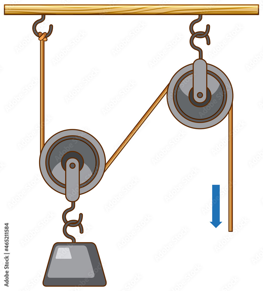 Science experiment on force and motion with pulley Stock Vector | Adobe ...