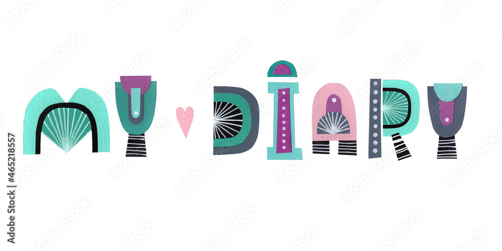 Lettering my diary. Unique handwritten lettering. Template for diary ...