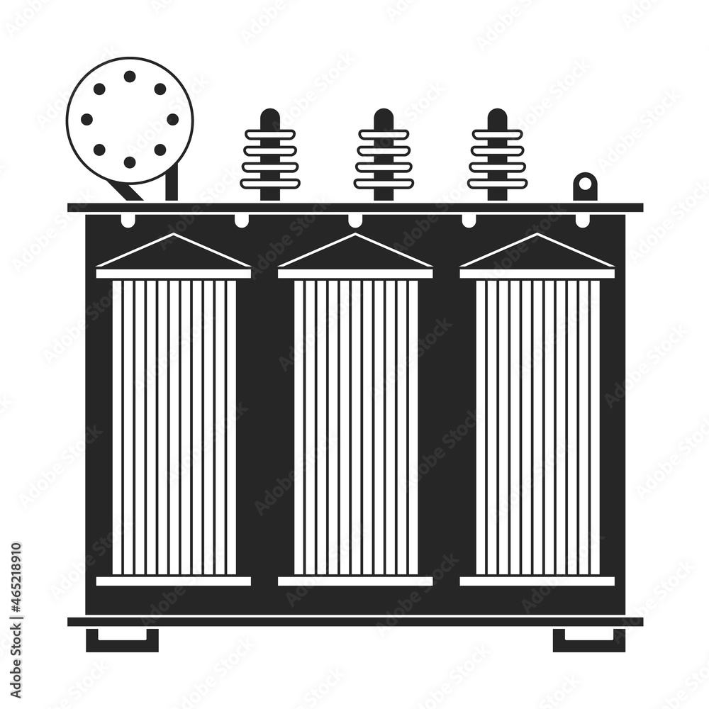 Transformer electric vector black icon. Vector illustration elctric ...