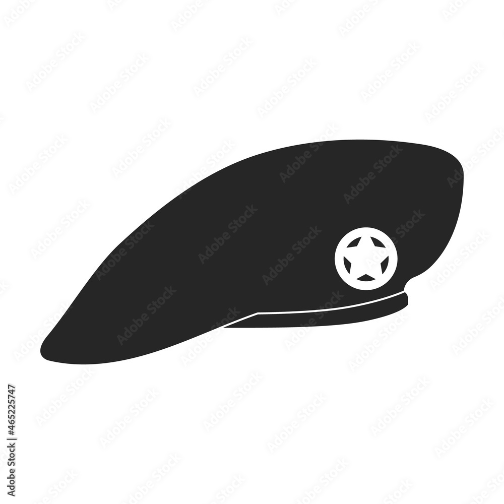 Beret of military vector black icon. Vector illustration beret of ...