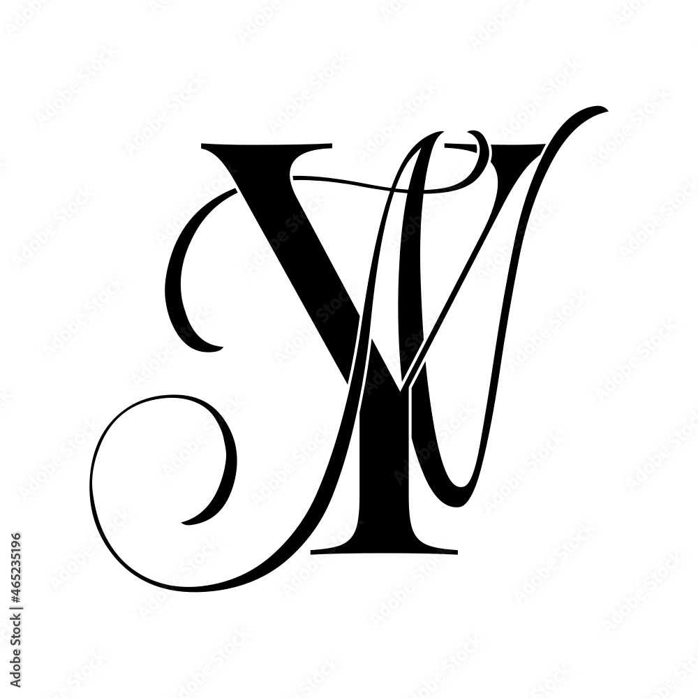 yn, ny, monogram logo. Calligraphic signature icon. Wedding Logo ...