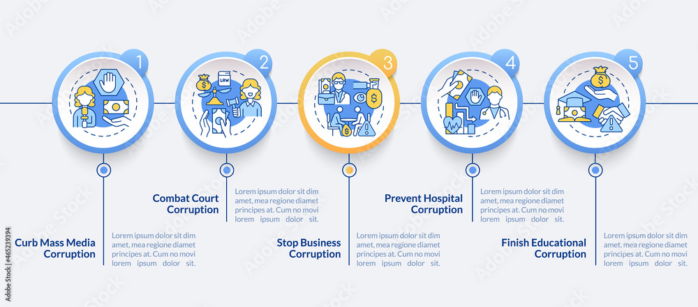 Corruption prevention vector infographic template. Abuse of power ...