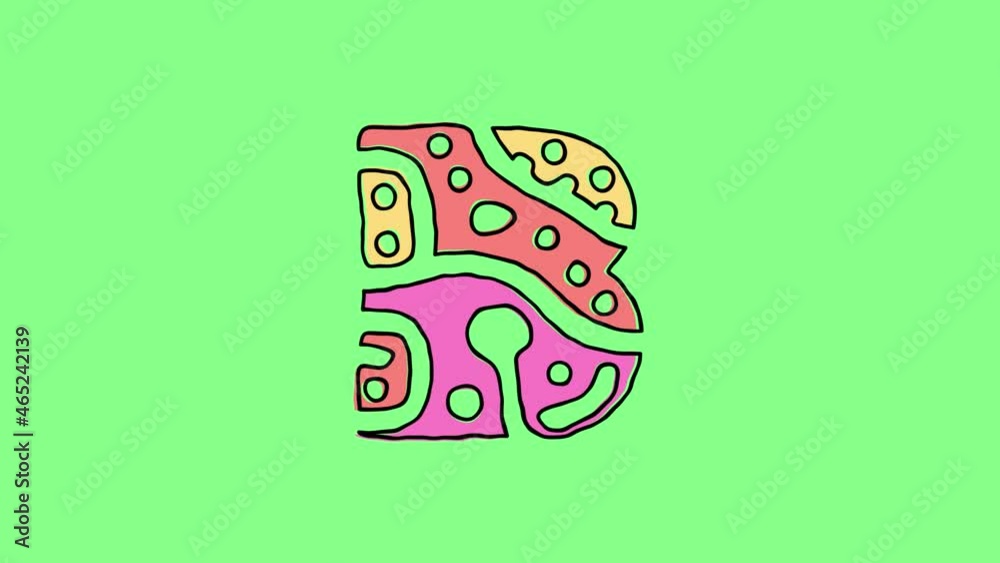 Letter B. 4K video. Isolated on green screen background, chroma key ...