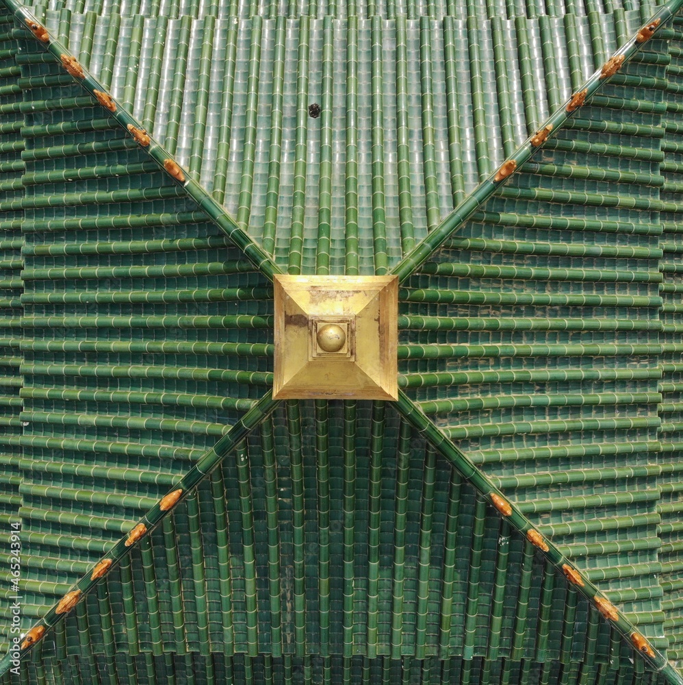Full Frame Shot Of Top View Rooftile Pattern Of Temple Stock Photo ...
