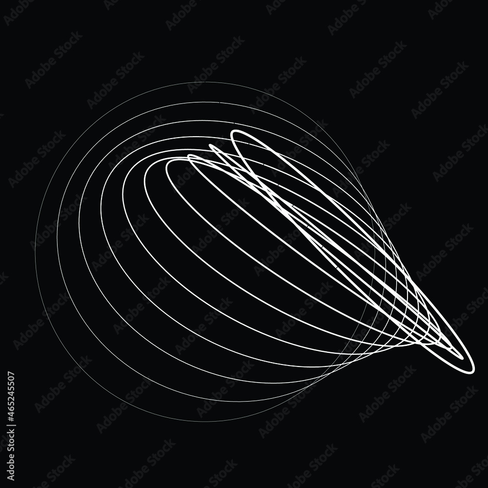 Abstract oval Lines Background with geometric circles . Vector rotating ...