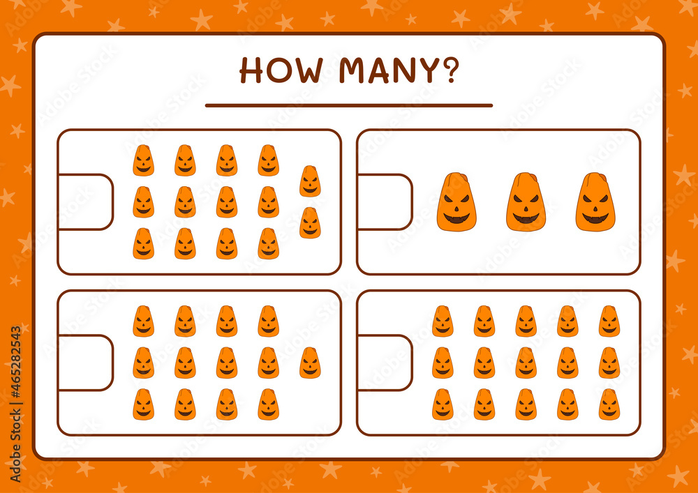 How many Pumpkin, game for children. Vector illustration, printable ...