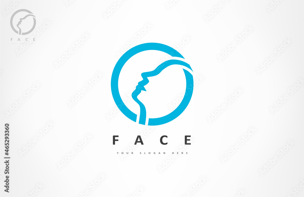 human face logo vector design Stock Vector | Adobe Stock