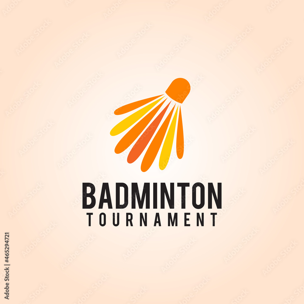 Badminton tournament logo design with shuttlecock icon Stock Vector ...