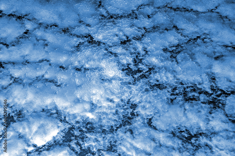 Ice texture. Black and blue ice texture. Ice texture of frozen water ...