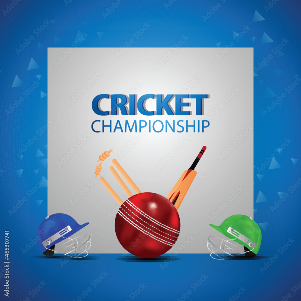 Cricket tournament with creative equipment of cricket with stadium ...