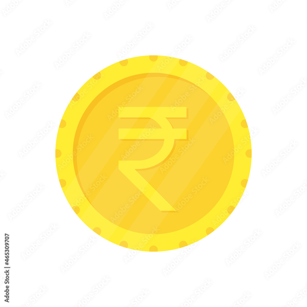 Indian rupee coin icon. INR money golden symbol. Business pay concept ...